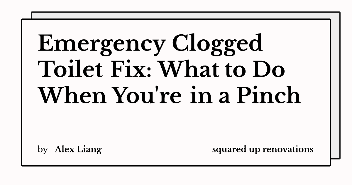 Clogged Toilet Emergency